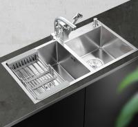 China Small Deep Double Basin Kitchen Sink Stainless Steel 350X390mm for sale