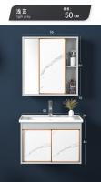 China Wall Mounted Bathroom Wash Basin Cabinet With Mirror Designs for sale