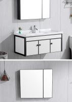 China Mildew Proof vanity Table Top Wash Basin With Cabinet Aviation Aluminum for sale