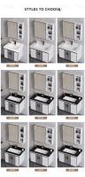 China White High Gloss Aviation Bathroom Wash Basin Cabinet storage Aluminum Ceramic for sale