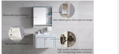 China White High Gloss Aviation Bathroom Wash Basin Cabinet storage Aluminum Ceramic for sale