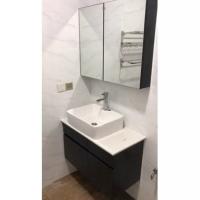 China Dumb White Vanity Wash Basin Online Wooden Vanity Cabinet For Wash Basin for sale