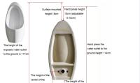 China S P Trap Wall Hung Urinal Bowl Ceramic Bathroom Sanitary Ware for sale