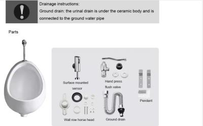 China Children'S Men Urinal Toilet Hand Mounted White Gravity Flushing for sale