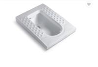 China Glossy White Squat Pan Toilet Water Storage Bend Squatting Pan Water Closet for sale