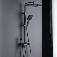 China Classic Bathroom Shower Head Set Square Rainfall Shower Sets Hot Cold Water Mixer for sale