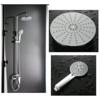 China Thermostatic Mixer Shower Set Square Chrome Twin Head Exposed for sale
