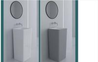 China Outdoor Laundry Ceramic Bathroom Wash Basin Sanitary Ware With Stand Column for sale