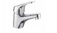 China Deck Mounted Waterfall Brushed Chrome Basin Taps Zinc Alloy Handle for sale