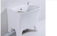 China Oval White Mop Pool Small Free Standing Utility Sink Ceramic Body for sale