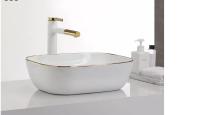 China Square Ceramic Artificial Wash Basin Ceramic Countertop Wash Basin for sale