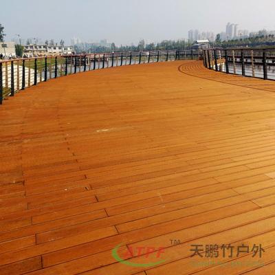 China Recycled Bamboo Outdoor Decking Board Interlocking Heavy Duty for sale