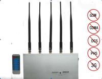 China Stainless Steel Silver Cell Phone Signal Jammer Remote Control For Police And Command Center for sale