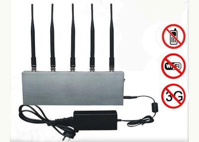 China 6W Wifi + 2G + 3G Cell Phone Signal Jammer With 5 Antennas for sale