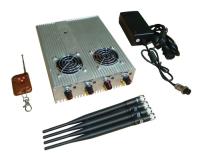 China 505BF Remote Control Jammer , Mobile Phone Signal Jammer With Cooling Fan for sale