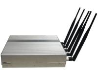 China Remote Control Cell Phone Signal Jammer / Power Adjustable Cell Signal Blocker Metal Shell for sale