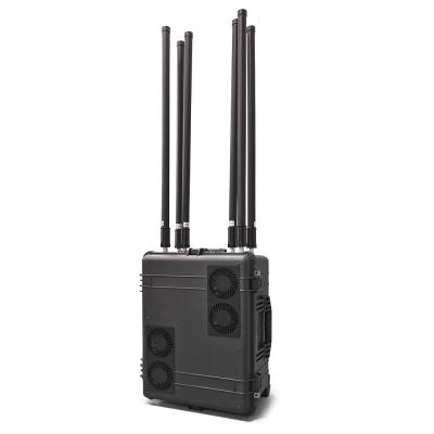 China 1200 Meters Jamming 6 Bands Portable Super High Power Anti Drone UAV Blocking System for sale