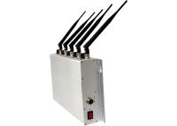 China 5 Antenna 3G Cell Phone Signal Jammer 6dBm With Remote Control for School for sale