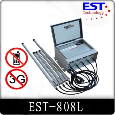 China GSM / DCS High Power Jammer EST-808LA , 5 Antenna Omni-Directional Jammer for sale