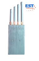 China Silver DCS / PHS Portable Cell Phone Jammer EST-808KE , 1 - 10m Jamming Range for sale