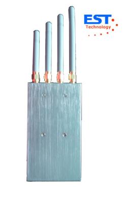 China Silver DCS / PHS Portable Cell Phone Jammer EST-808KE , 1 - 10m Jamming Range for sale