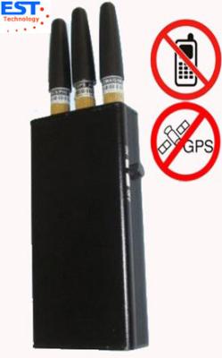 China 24dbm GPS Signal Jammer EST-808KC , GSM / CDMA Cellphone Signal Blocker With 3 Antenna for sale