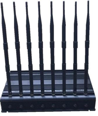 China 1-40m Adjustable 24/7 Continuously Working 8 Bands Cell Phone 2G 3G 4G WIFI GPS Signal Jammer for sale