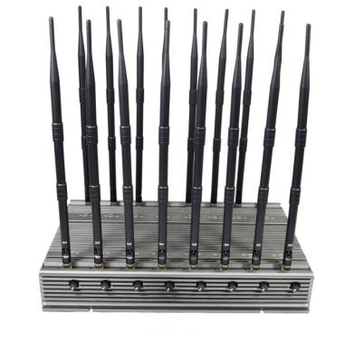 China OEM 16 Bands Signal Blocker Cell Phone WIFI GPS VHF UHF Remote Control Signal Jammer for sale