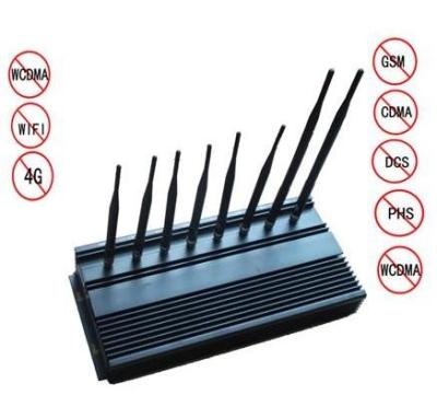 China 8 Channels Full Frequencies Cell Phone Signal Blocker with Good Cooling for sale
