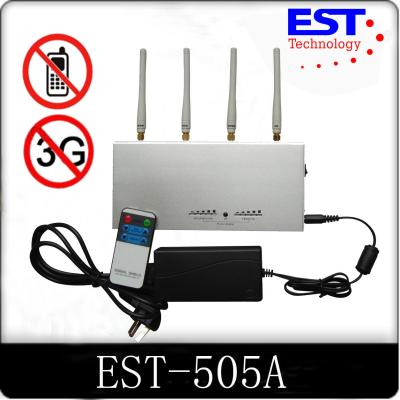 China 4 Antennas Cell Phone Signal Jammer Remote Control For CDMA GSM DCS PHS 3G for sale