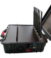 China 10 Bands Portable Mobile Signal Jammer 40 Meters Radius Adjustable Channels for sale