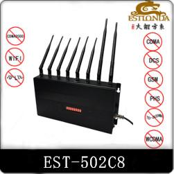China Portable Cell Phone Signal Jammer 14W 8 Omnidirectional Antennas for sale