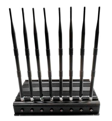 China Indoor Car Use Cell Phone Scrambler Jammer 8 Antennas Remote Control for sale