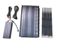 China Indoor Car Use Cell Phone Scrambler Jammer 8 Antennas Remote Control for sale