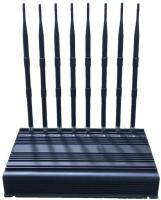 China 8 Antennas UHF VHF Signal Jammer Indoor Car Use Remote Control 40 Meters Radius for sale