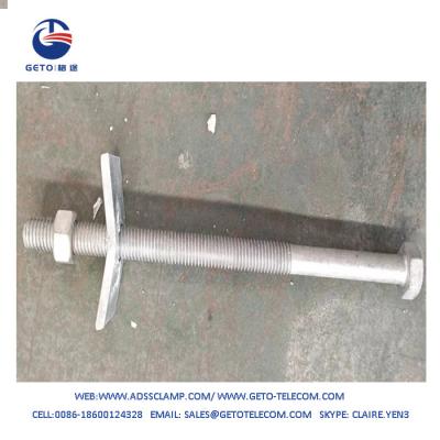 China Galvanized Pole Head Coupling Bolt  Strut Pole Line Bolt Hardware for sale