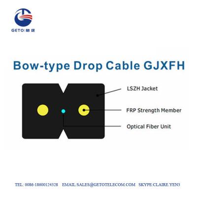 China Bow Type G657A 2 Core Fiber Optic Cable , Flat Drop Cable for sale