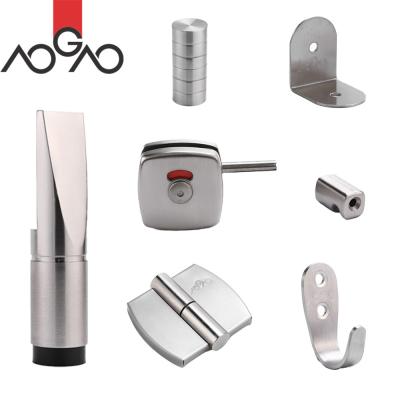 China AOGAO 12mm/18mm Thickness Toilet Cubicle Hardware with Easy to Clean Modern Style Toilet Partition Accessories for sale