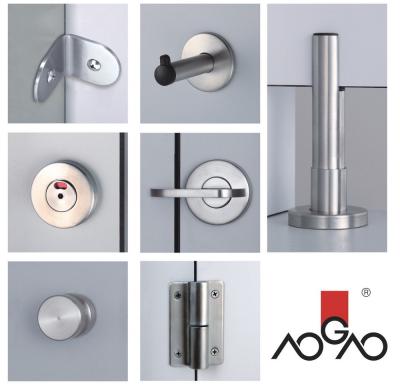 China AOGAO Stainless Steel Toilet Cubicle Hardware with Hinged/Sliding Door Style Easy to Clean and Maintain Customizable Color for sale