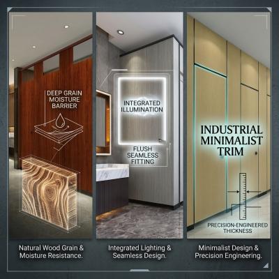 China AOGAO SPC & HPL Aluminum Honeycomb Panel Toilet Cubicle Partition 27mm Gym & Fitness Center for sale