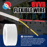 China 600V Electrical Cable Wire BVVB BV Copper Core PVC Insulation Solid Flat Cable for sale