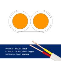 China 600V Electrical Cable Wire BVVB BV Copper Core PVC Insulation Solid Flat Cable for sale