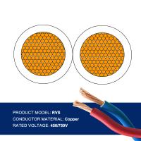 China 450 750V Copper Conductor Cable Core Pvc Insulation Flexible Twisted Pair Wire RVS for sale