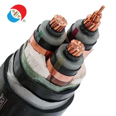 China YJV22 Armored Power Cable 3*50/70/95 Square 8.7/15kV High Voltage Cable for sale