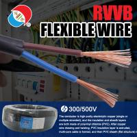 China 5mm To 50mm RVVB Flat PVC Flexible Cable XLPE Indoor House Electrical Cable for sale