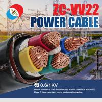 China ZC-VV22 Flame Retardant PVC Insulated Steel Tape Armored Power Cable for Fixed Installations for sale