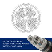 China YJLV22 Armored MV Power Cable XLPE Insulated , Aluminum Conductor for Fixed Installations for sale