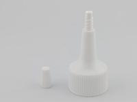 China PP Bottle Dispenser Cover 24mm White Ribbed Closure Screw Cap for sale