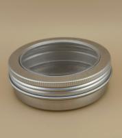 China Big Silvery Aluminum Cream Jar With Clear Screw Cap For Cosmetic for sale