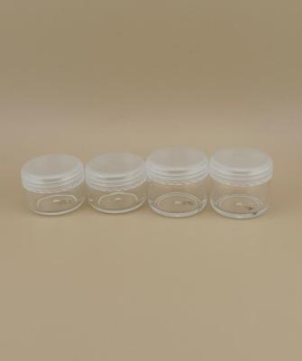 China Certified Mini Clear Plastic Cream Jar with Screw Lid for Lotion for sale